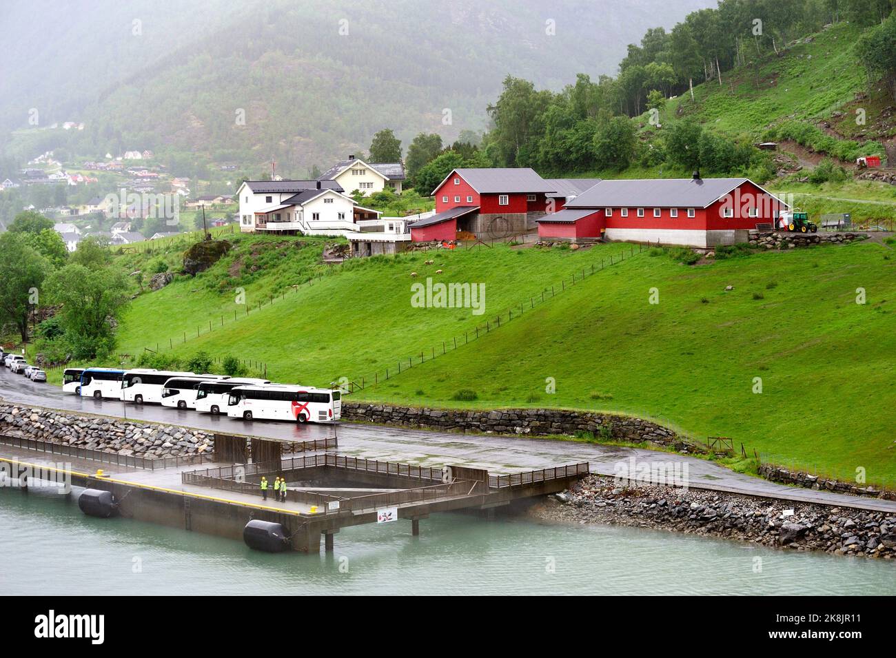 Skjolden, Sognefjord, Norway - 28th June 2022:Workers and Coaches ...