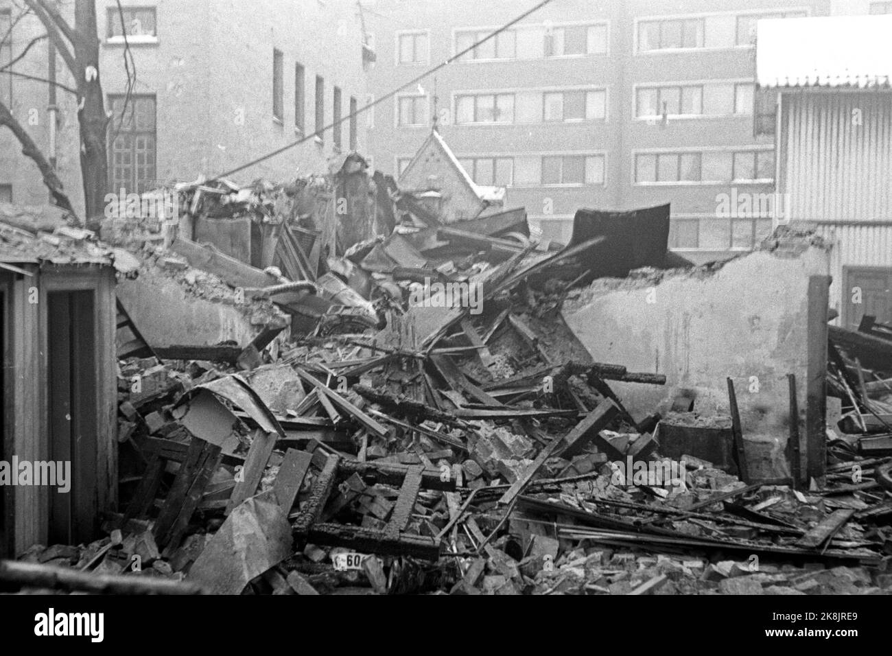 WW2 Oslo 19450201 Explosion in Isberg's gas station. Sabotage. Photo ...