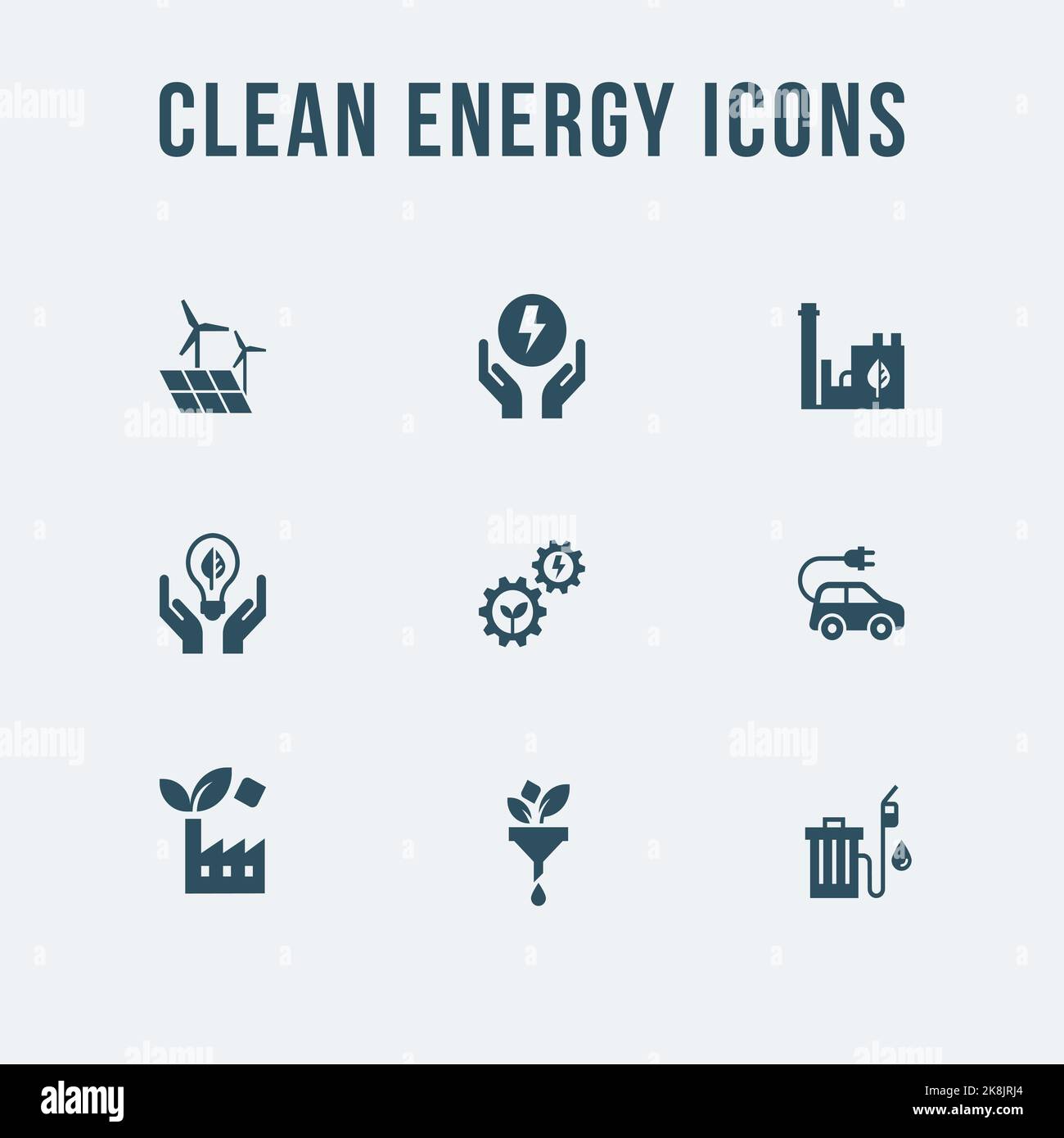 Set of eco vector icons in flat style. Eco collection with various ...