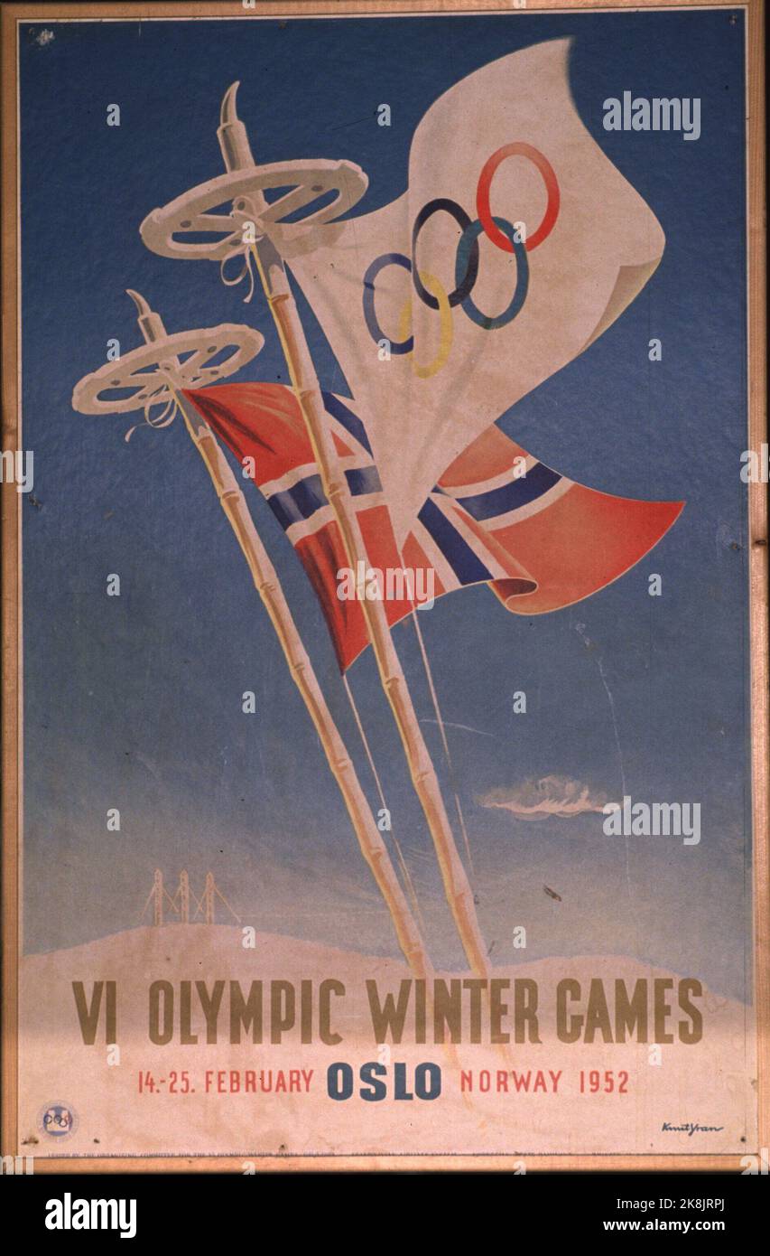 Poster. Olympics in Oslo 1952 Stock Photo - Alamy Poster. Olympics in Oslo 1952 Stock Photo - Alamy