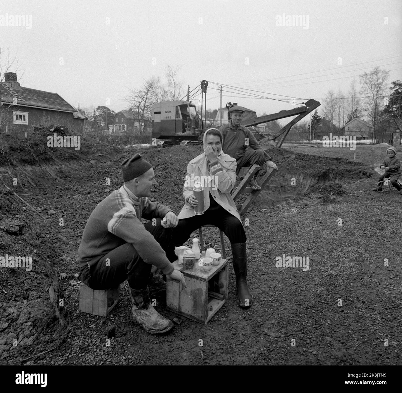 Johannesen is building a house on ulsrud in oslo Black and White Stock ...