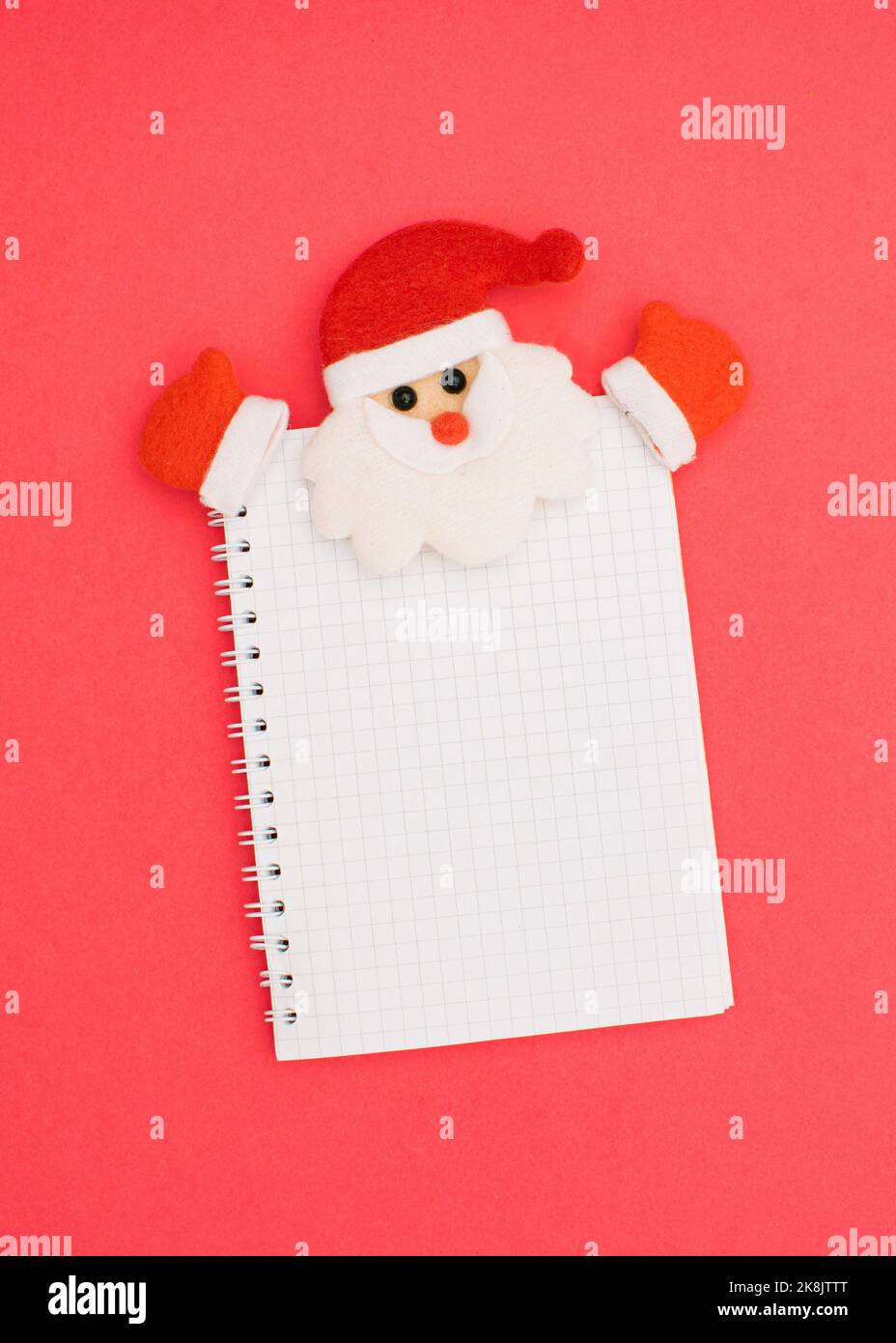 Christmas notebook wire binding blank template design idea. Santa Claus ...