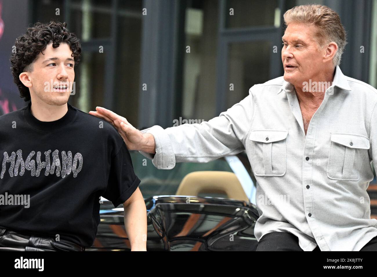 Cologne, Germany. 24th Oct, 2022. David Hasselhoff (r), actor, and ...