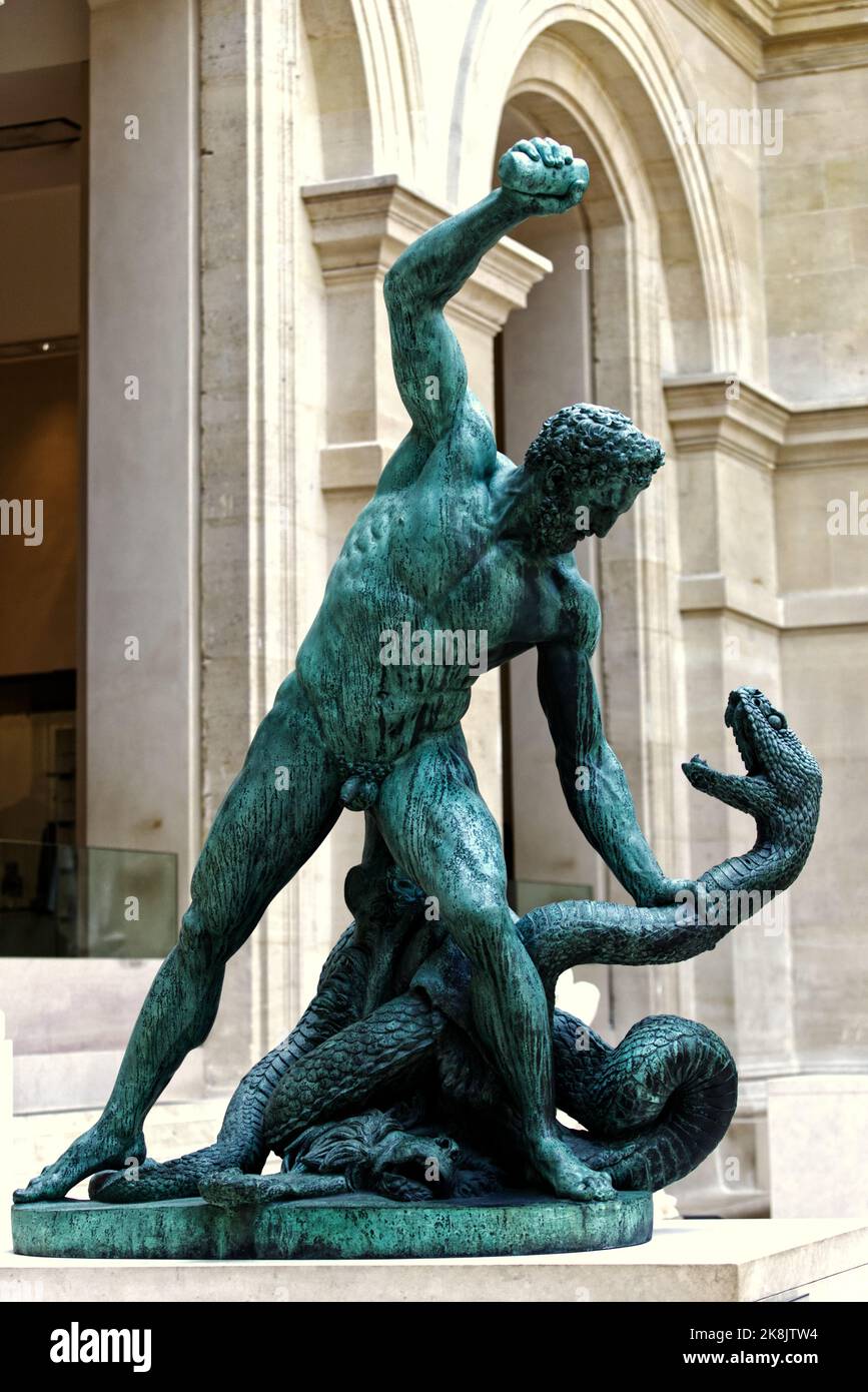 The statue of Hercules fighting Achelous transformed into a snake ...