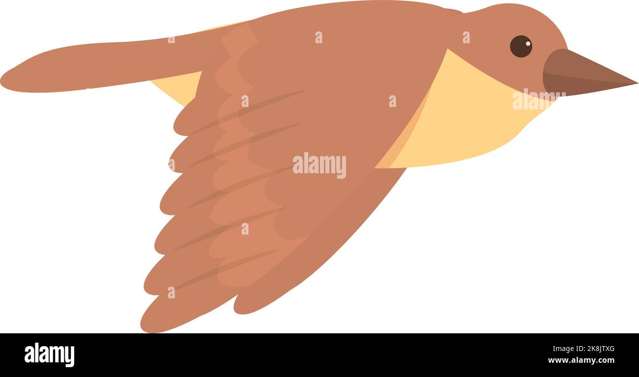 Cute bird fly icon cartoon vector. Tree flight. Happy branch Stock ...