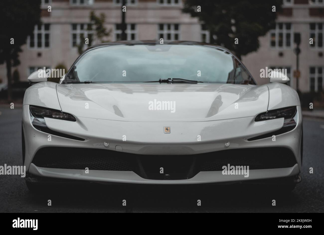 White Ferrari Sf90 spotted in London near the Dorchester hotel. With ...