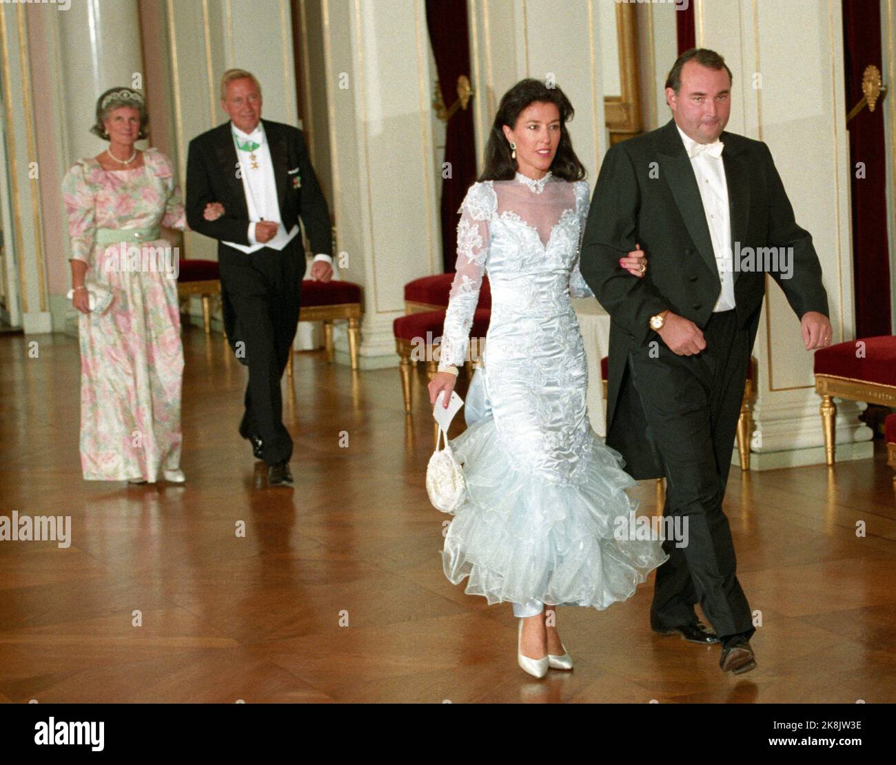 Oslo 199308: Royal silver wedding. The Norwegian royal couple, Queen ...