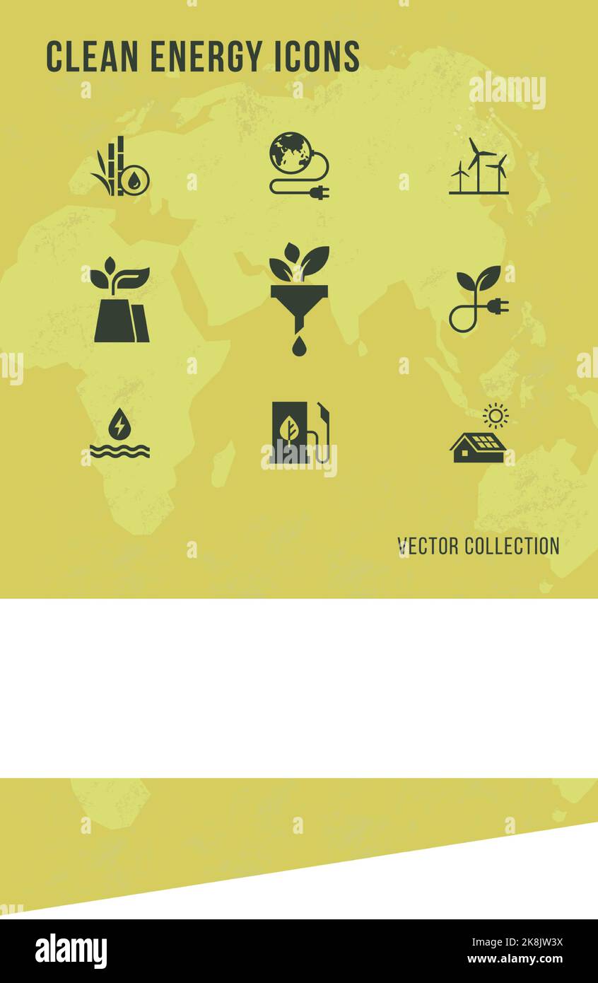 Set of eco vector icons in flat style. Eco collection with various ...