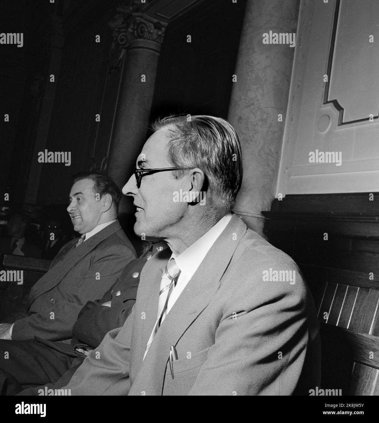Oslo 31 May 1954. Spy convicted Asbjørn Sunde, known as the opponent ...