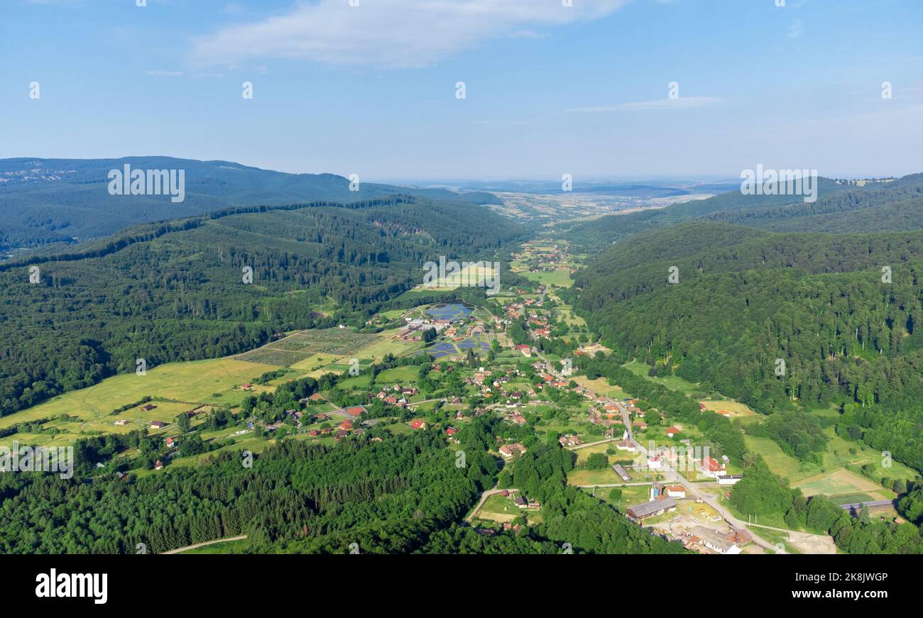 an aerial view of a rural area in Transylvania, Romania Stock Photo - Alamy