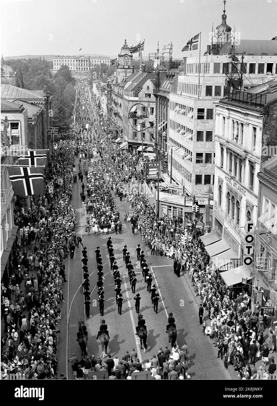 Oslo 19600517 May 17 Celebration at Karl Johan in Oslo. Overview ...