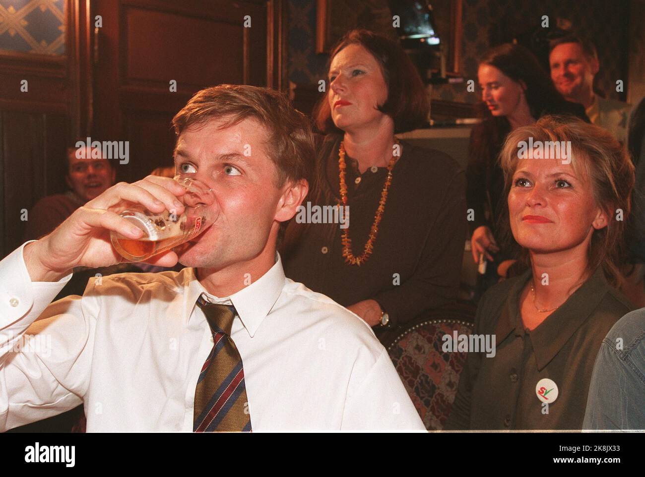 Oslo. Election 1995. SV's Erik Solheim rinses a bad election result ...
