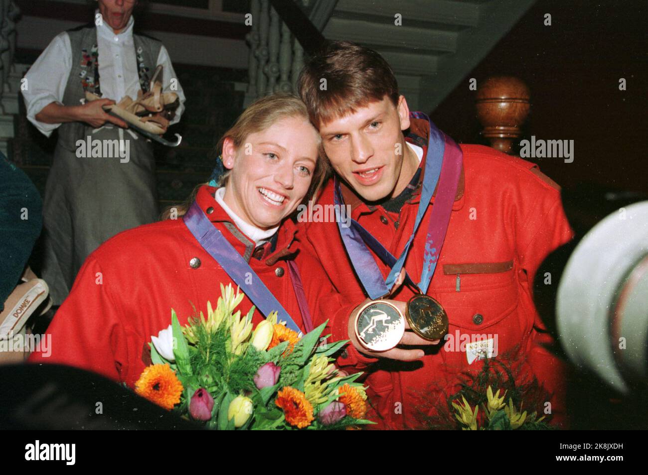 Ball driver stine lise hattestad and skater johann olav koss together ...