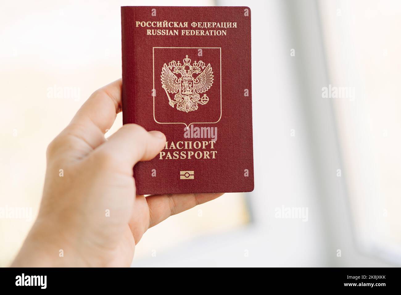Russian Foreign International Passport In The Hand Citizen Russian