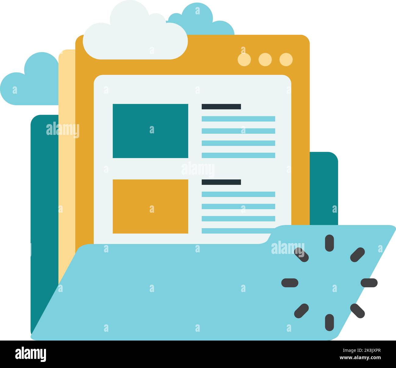 Documents and Folders illustration in minimal style isolated on ...
