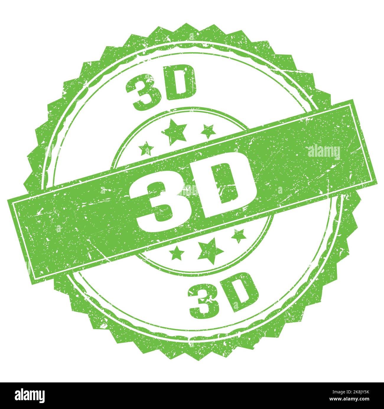 3D text written on green round stamp sign Stock Photo - Alamy