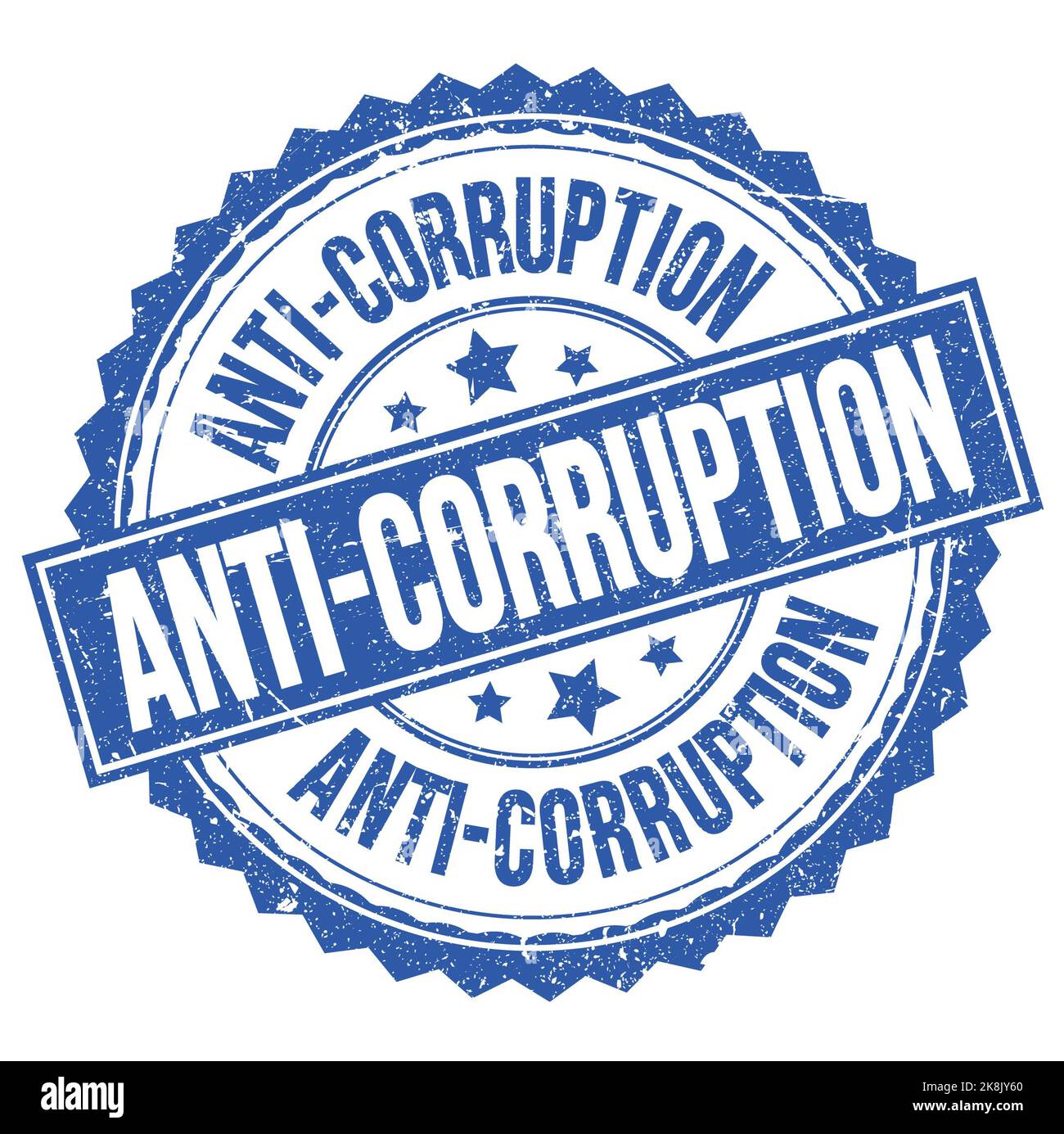 ANTI-CORRUPTION text written on blue round stamp sign Stock Photo - Alamy