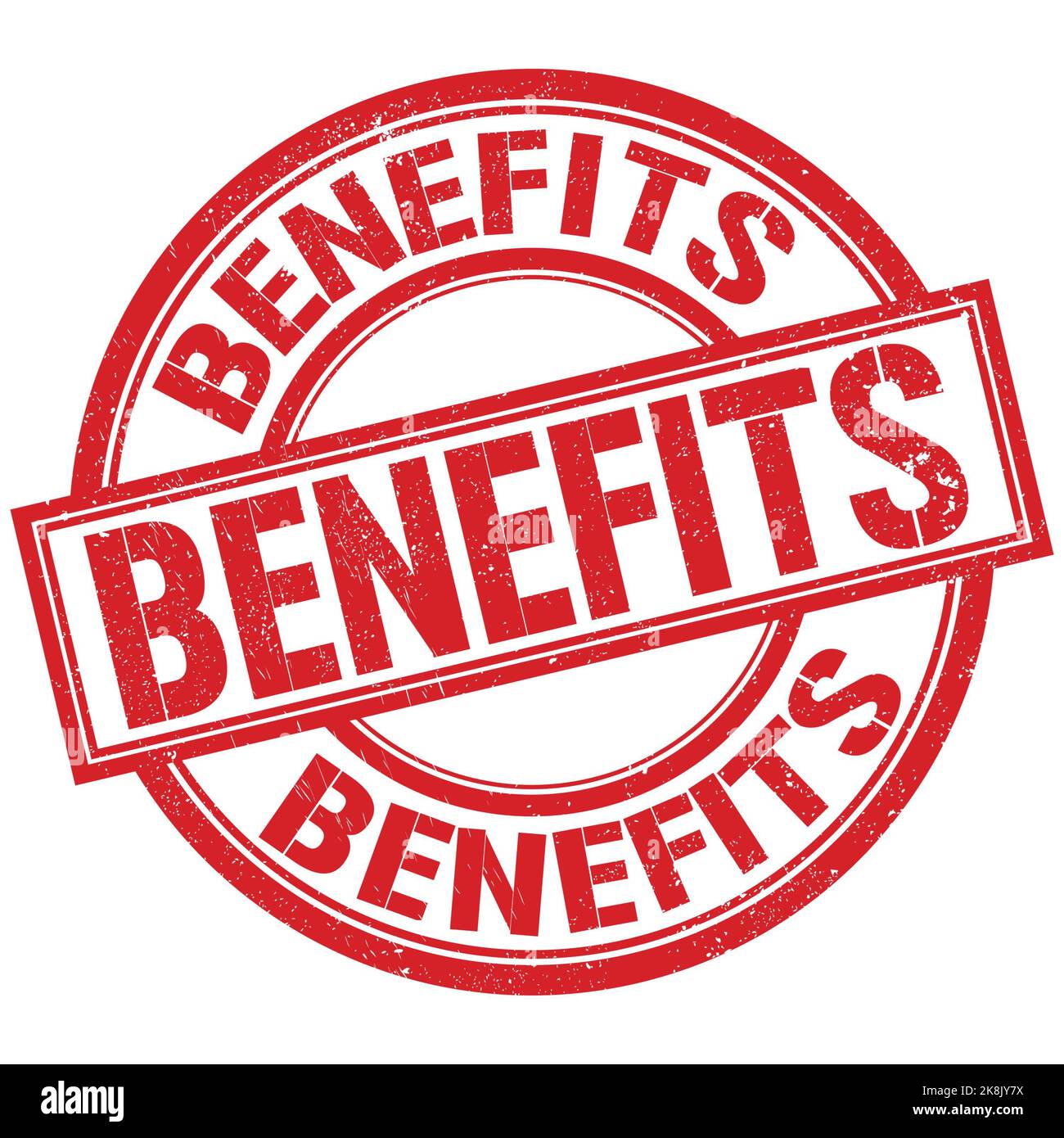 BENEFITS text written word on red round stamp sign Stock Photo - Alamy