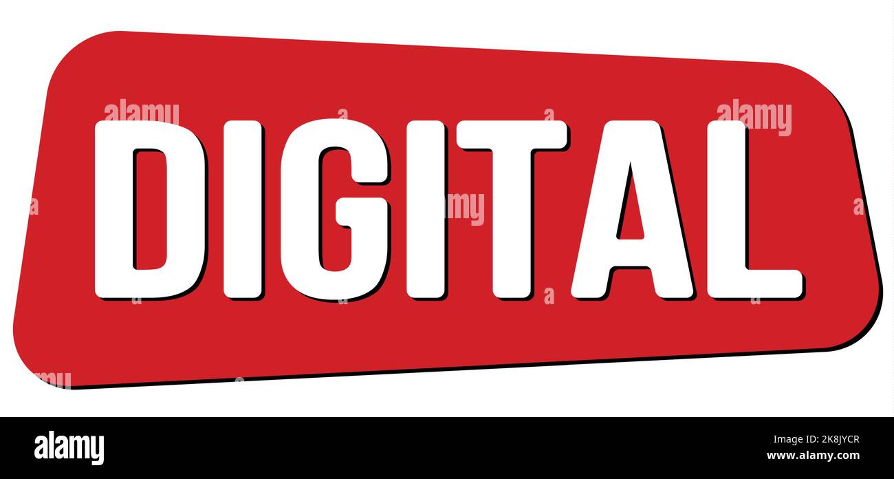 DIGITAL text written on red trapeze stamp sign Stock Photo - Alamy