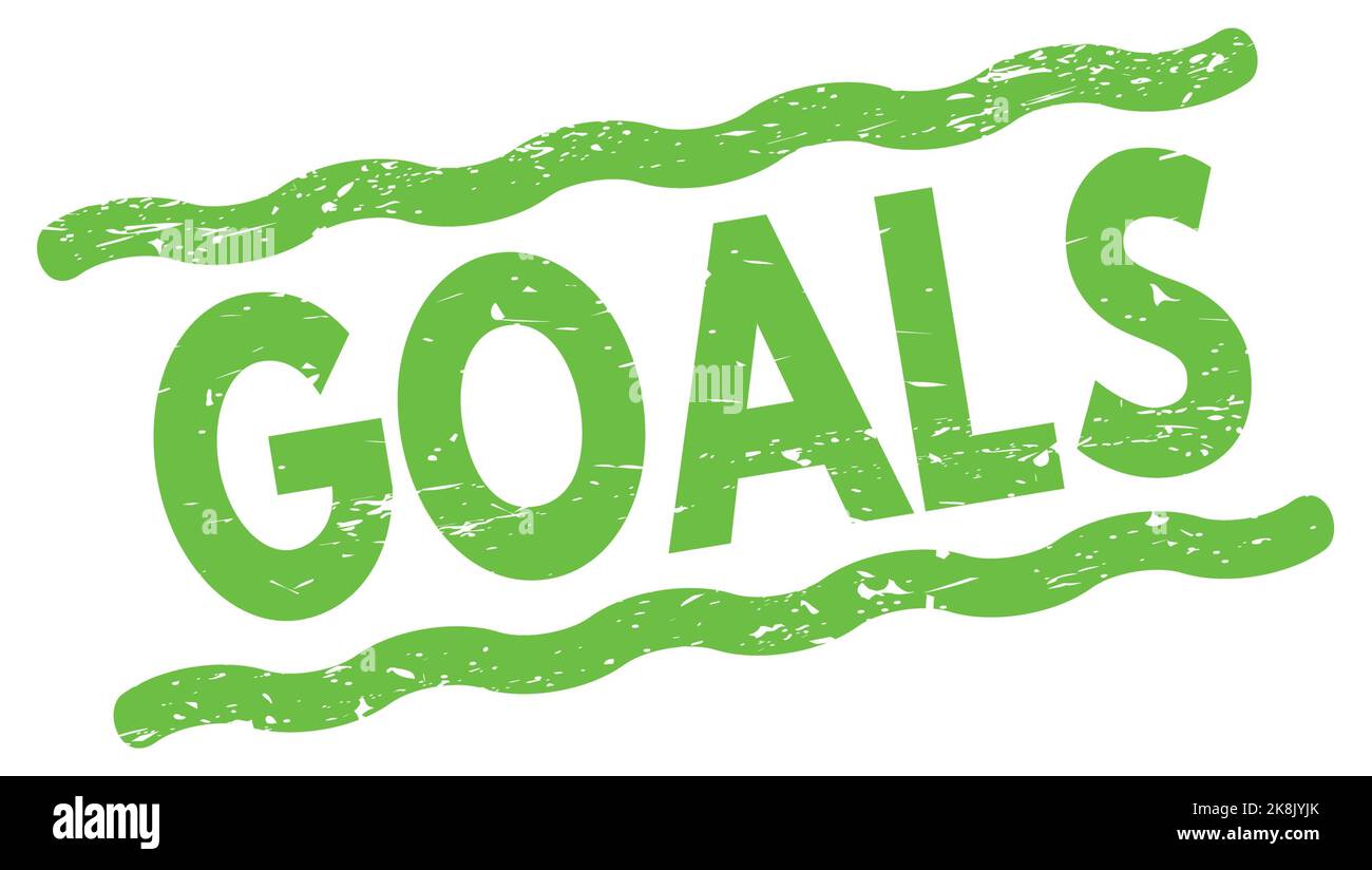 GOALS text written on green lines stamp sign Stock Photo - Alamy
