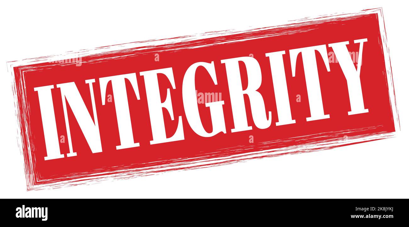INTEGRITY text written on red rectangle stamp sign Stock Photo - Alamy
