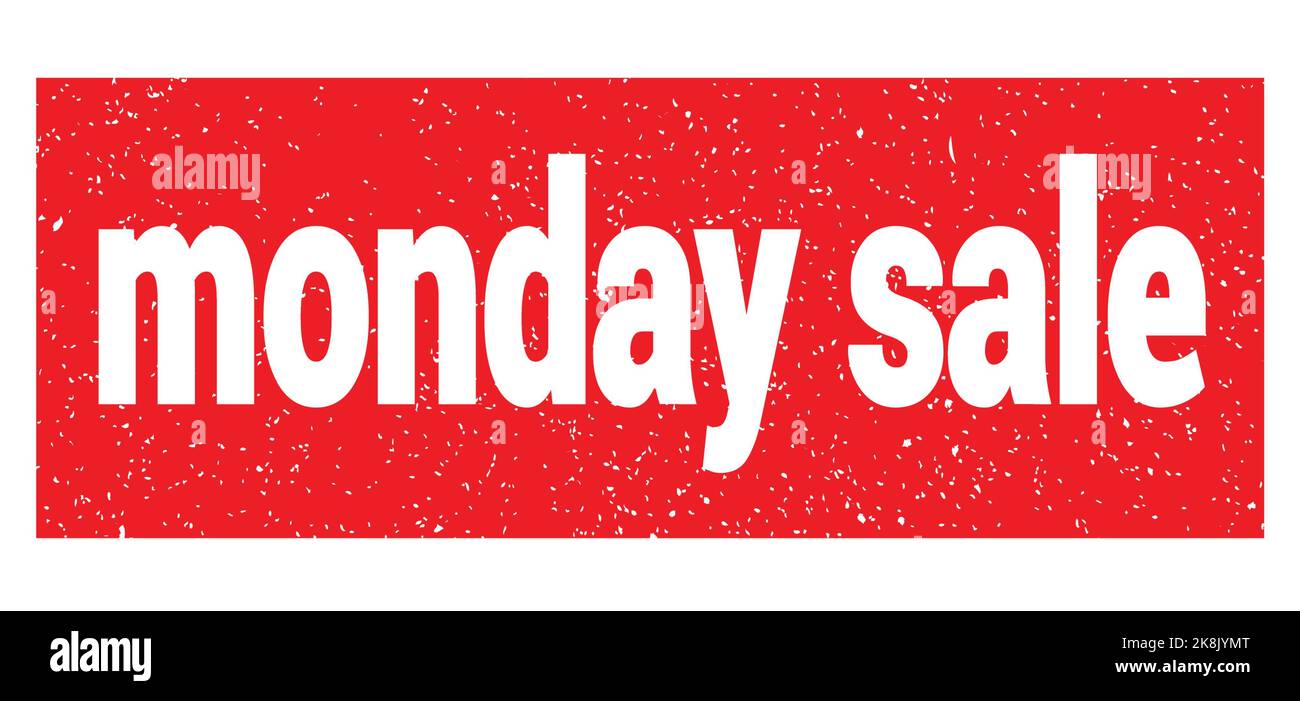 monday sale text written on red grungy stamp sign Stock Photo - Alamy