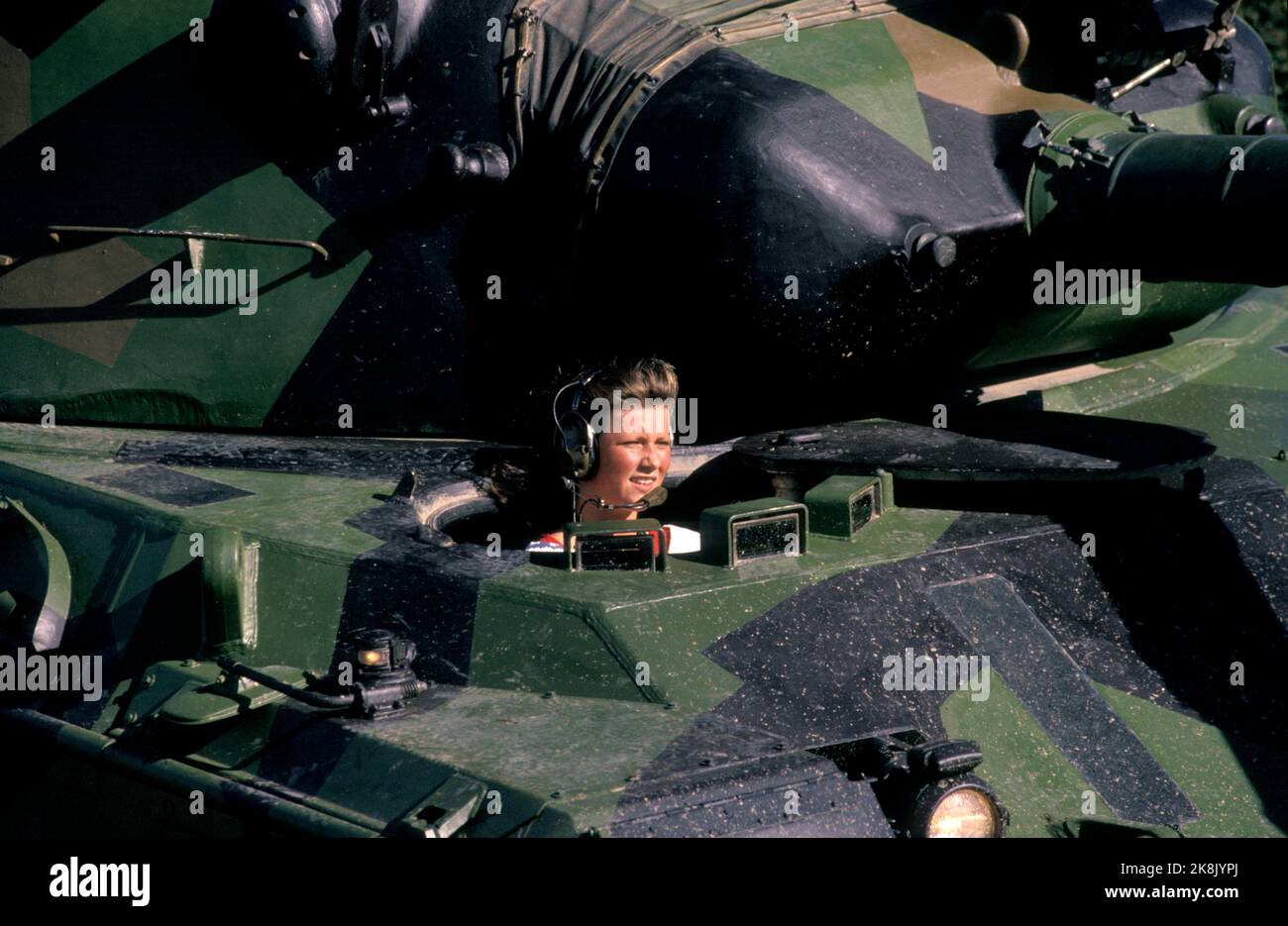 August 1990 - Princess Märtha Louise visits the Armed Forces. Here she ...