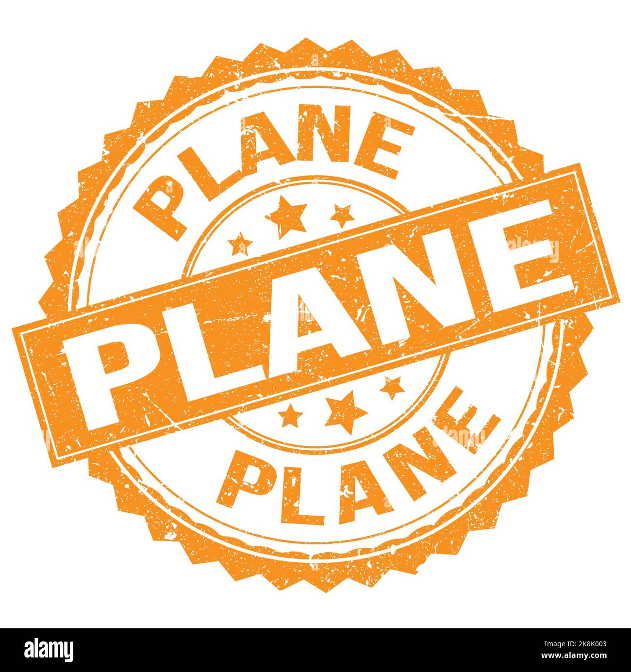PLANE text written on orange round stamp sign Stock Photo - Alamy