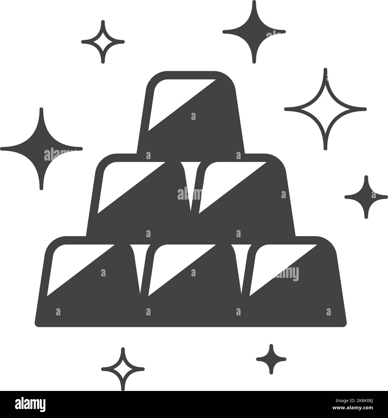 pile of gold bars illustration in minimal style isolated on background ...