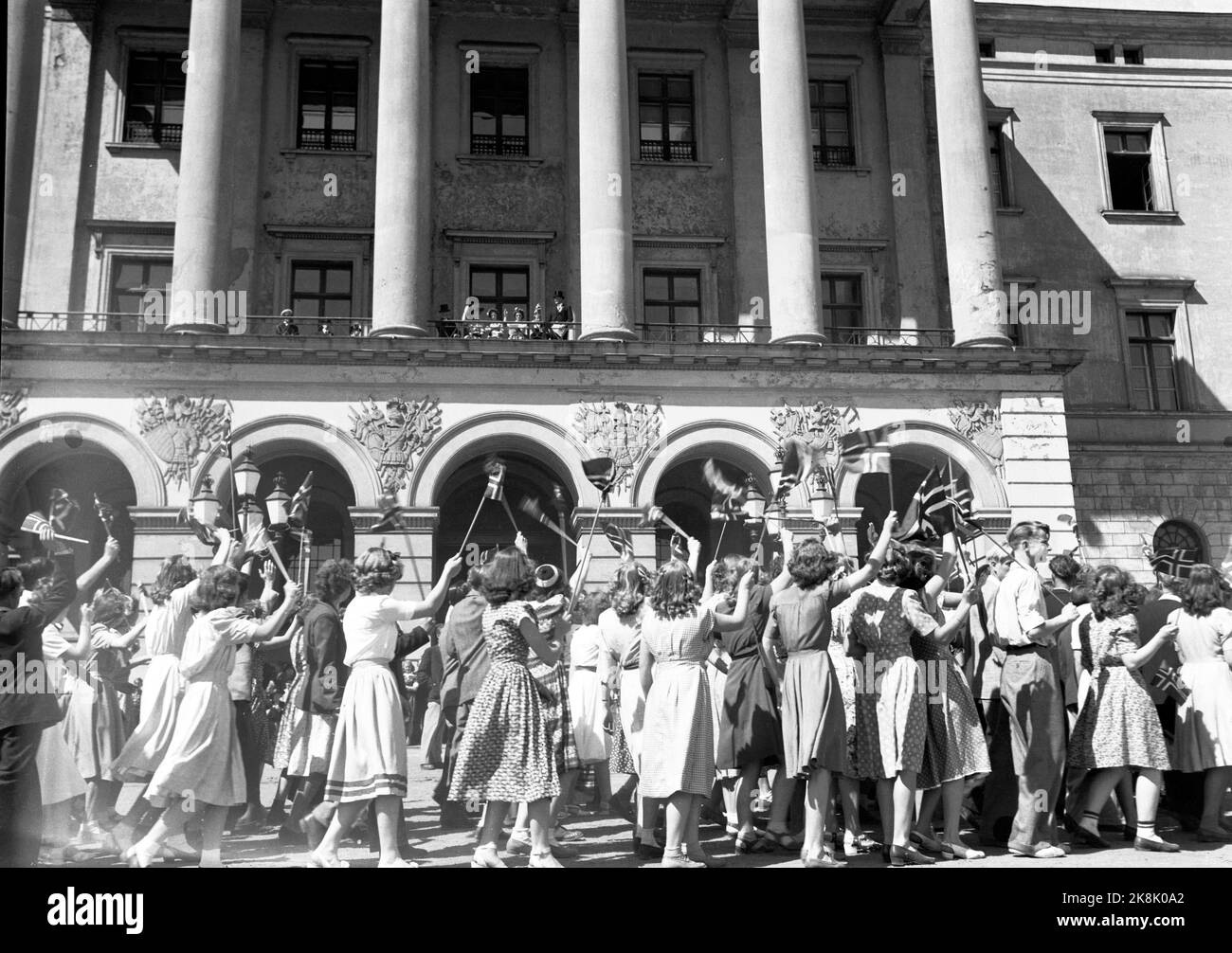 Oslo 19480517 May 17 Celebration in Oslo in glorious sun. Here the ...