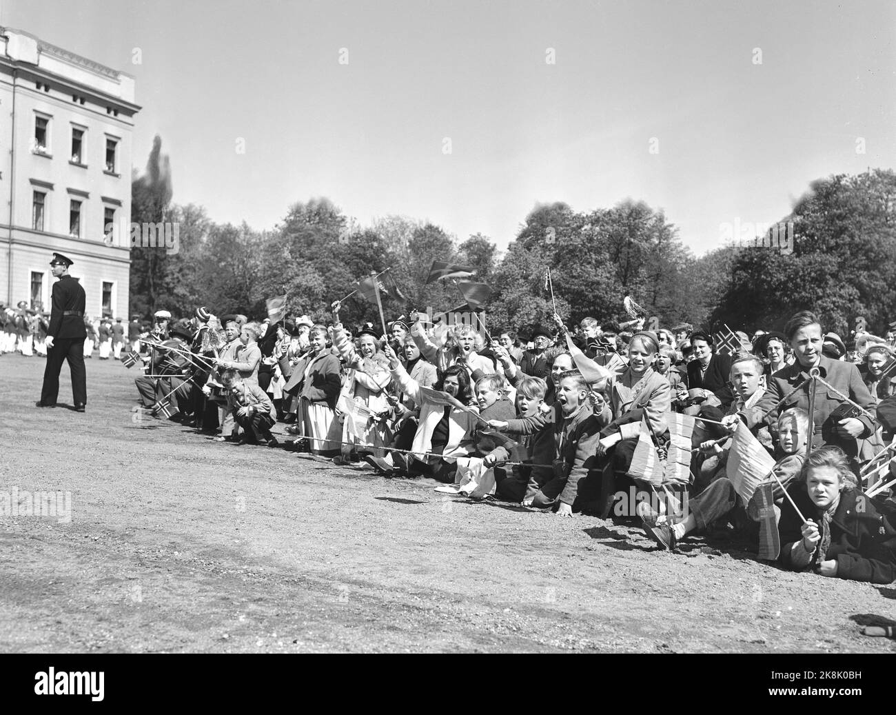Oslo 19520517. May 17 Celebration in Oslo. The children's train in ...