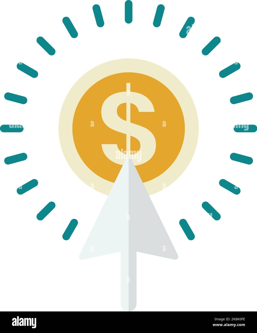 money and cursor illustration in minimal style isolated on background ...