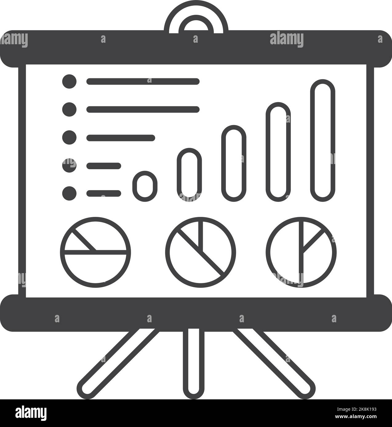 Reports and statistics illustration in minimal style isolated on ...