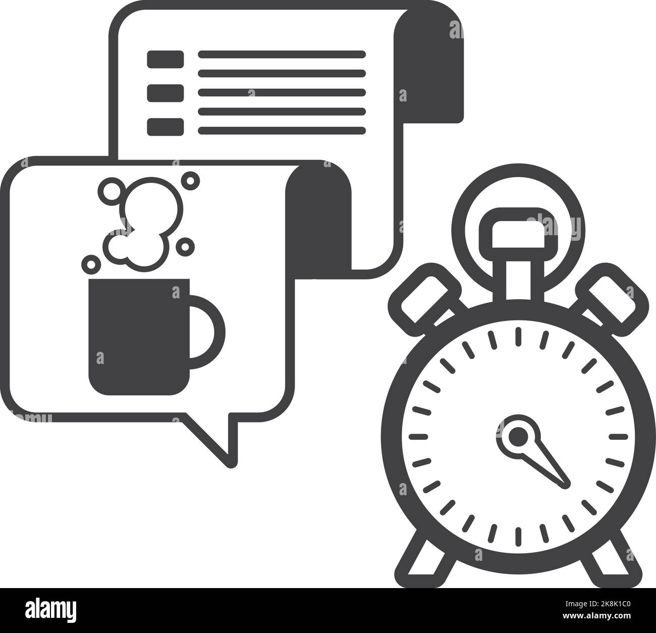 break time illustration in minimal style isolated on background Stock ...
