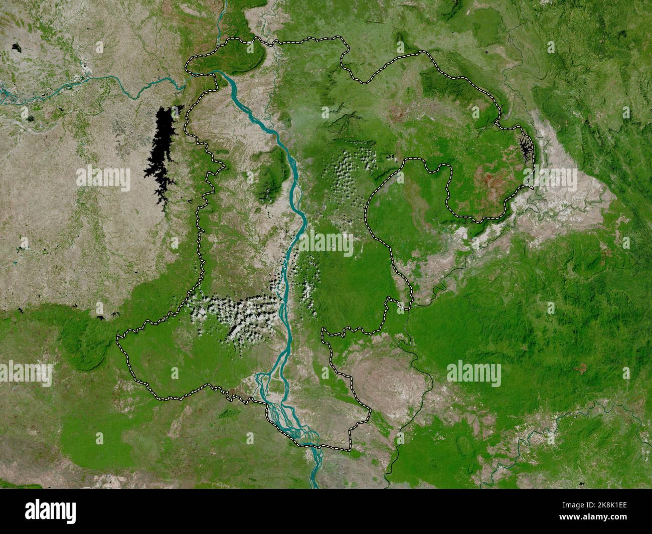 Champasak, province of Laos. High resolution satellite map Stock Photo ...