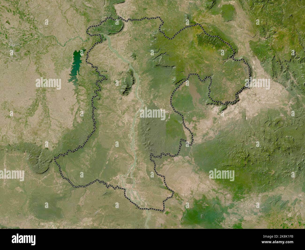 Champasak, province of Laos. Low resolution satellite map Stock Photo ...
