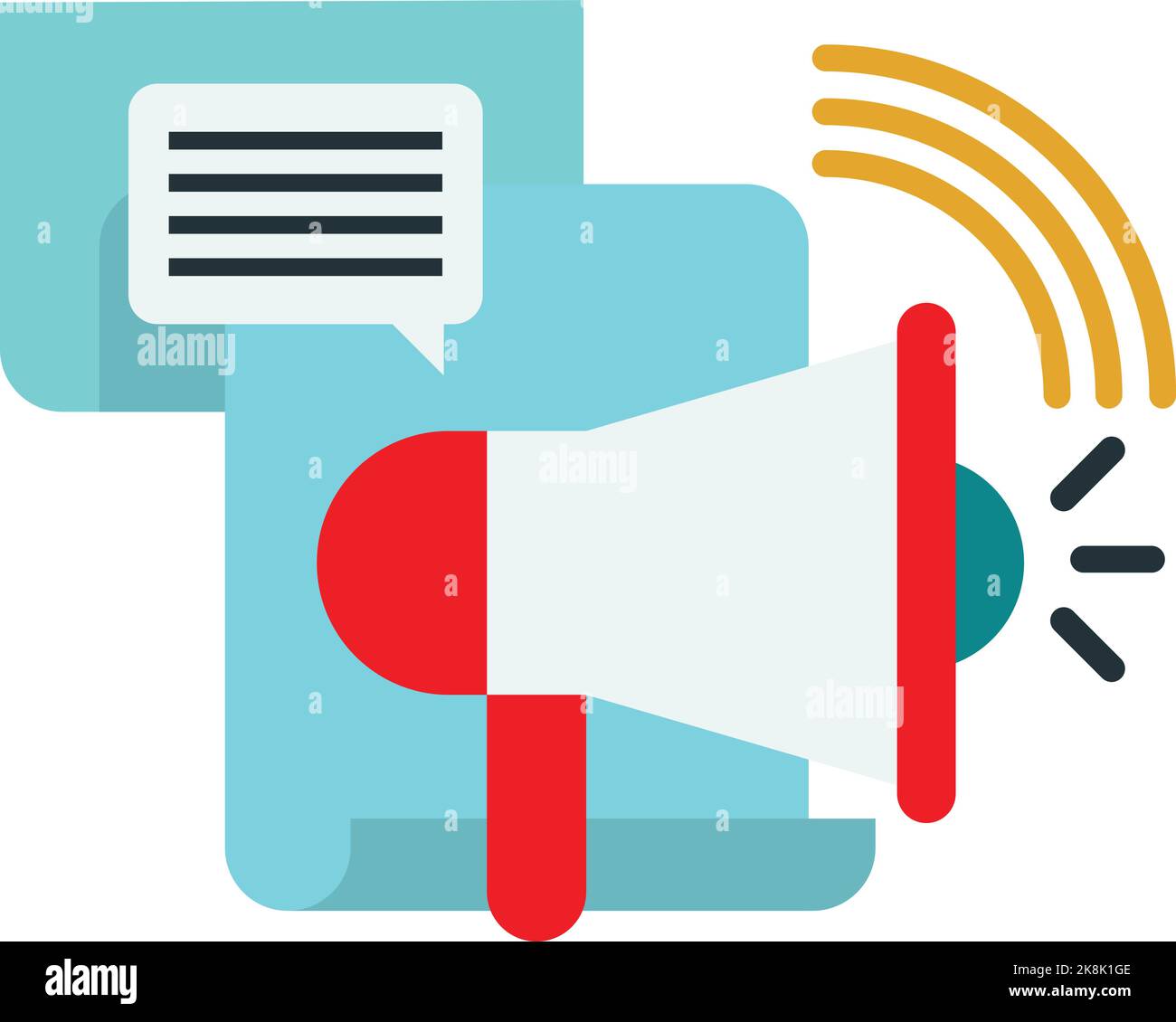 megaphone and message box illustration in minimal style isolated on ...