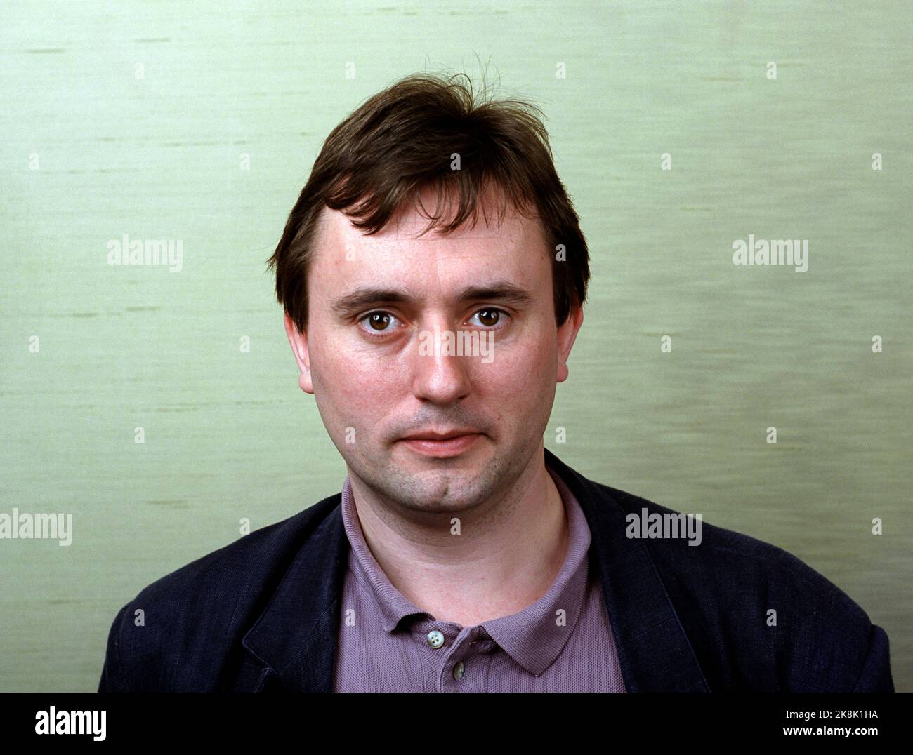 Oslo 19910419 Editor Helge Simonnes, Vårt Land. Severe portrait, Photo ...