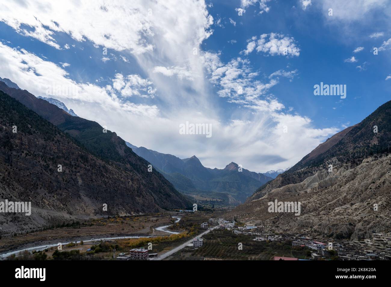 A city on the mountainside with the mesmerizing landscape, Marpha in ...