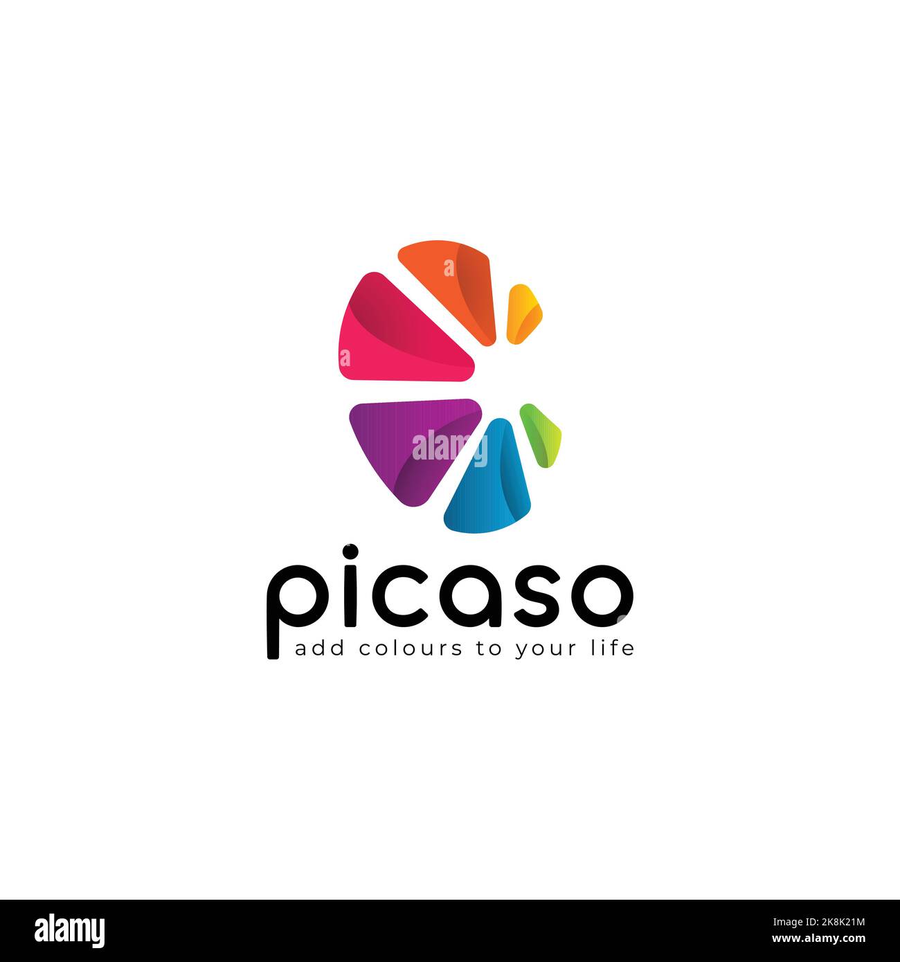 A Picaso, rainbow colour logo design for a paint company on white ...