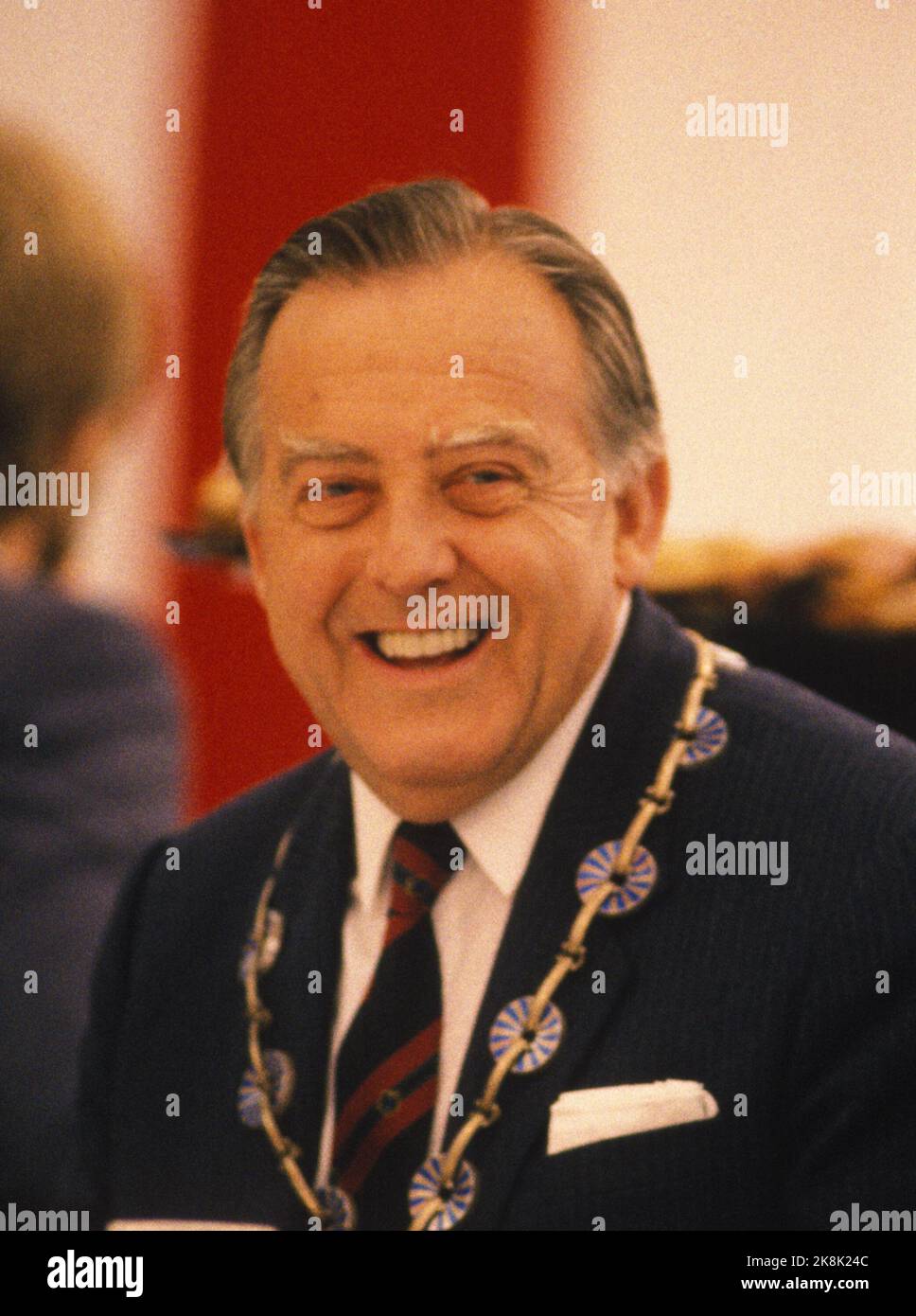 Oslo: Mayor Albert Nordengen, smiling, with the mayor chain. Photo ...