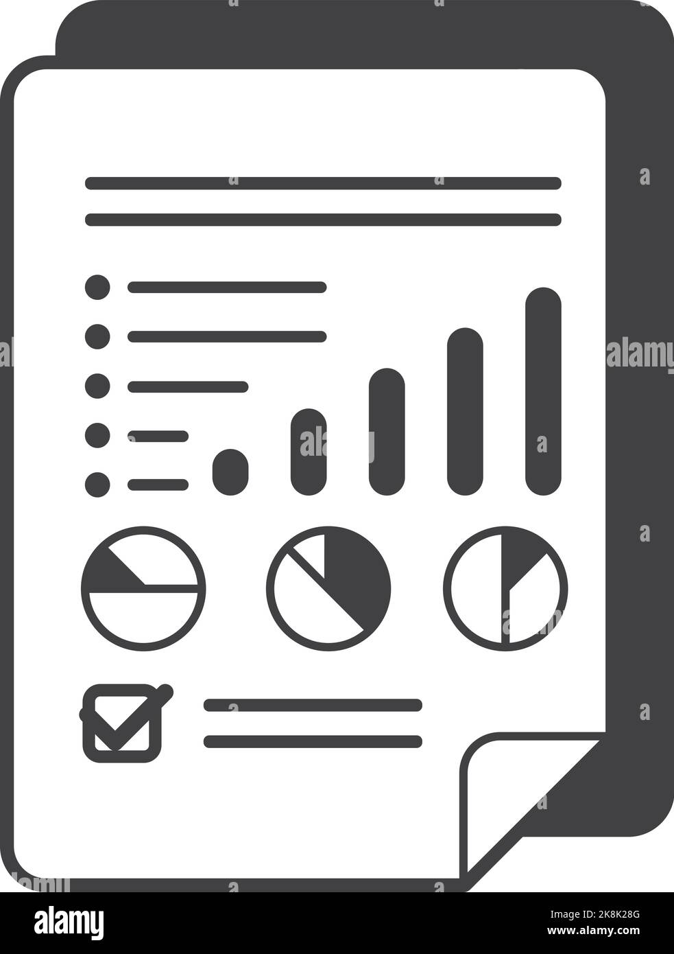 Reports and statistics illustration in minimal style isolated on ...