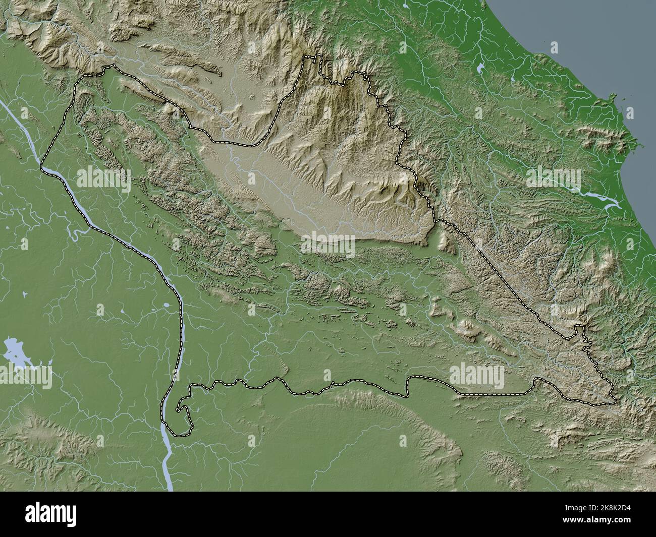 Khammouan, province of Laos. Elevation map colored in wiki style with ...
