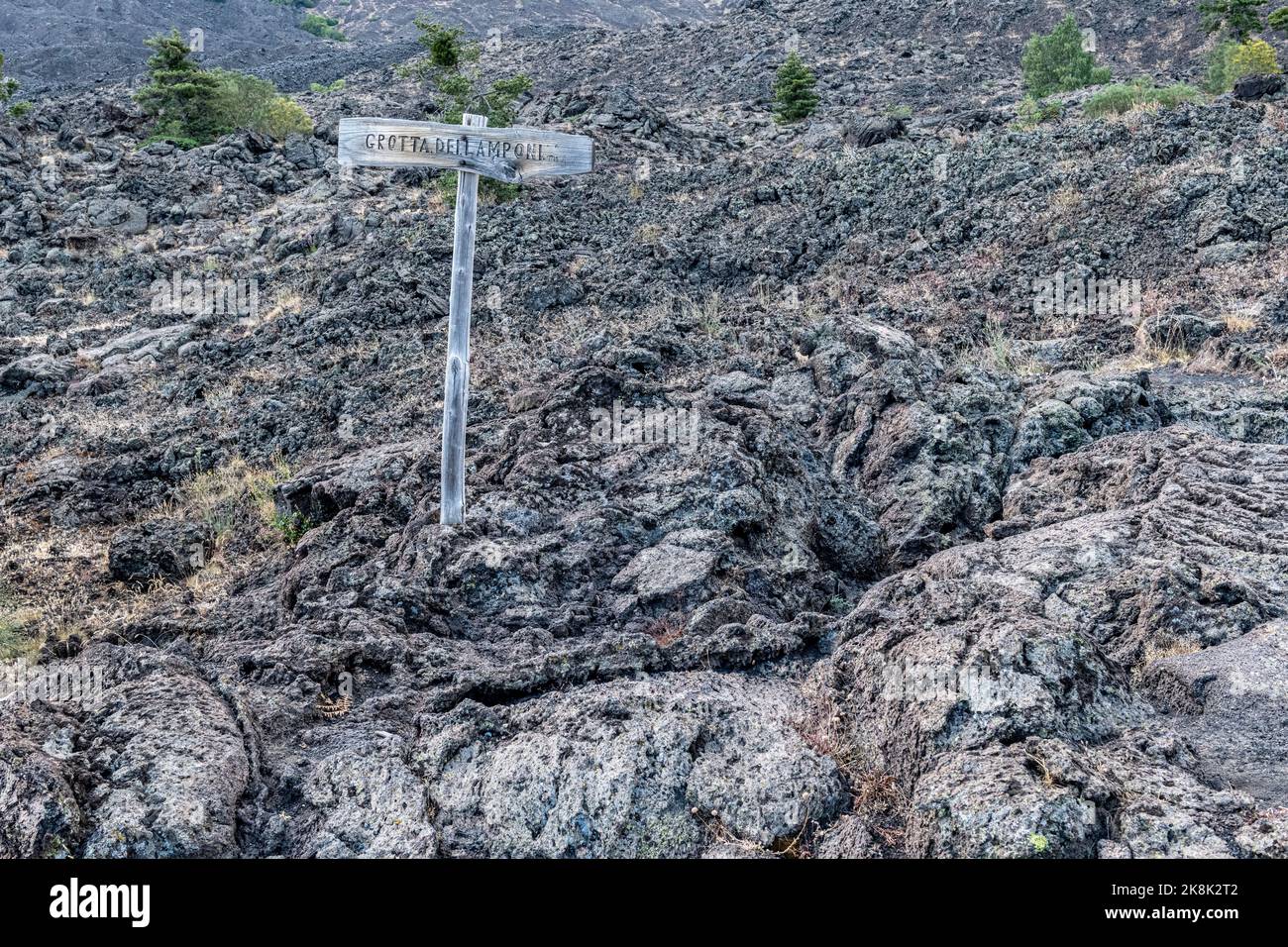 A sign at the entrance to the Grotta dei Lamponi (the Raspberry Cave ...