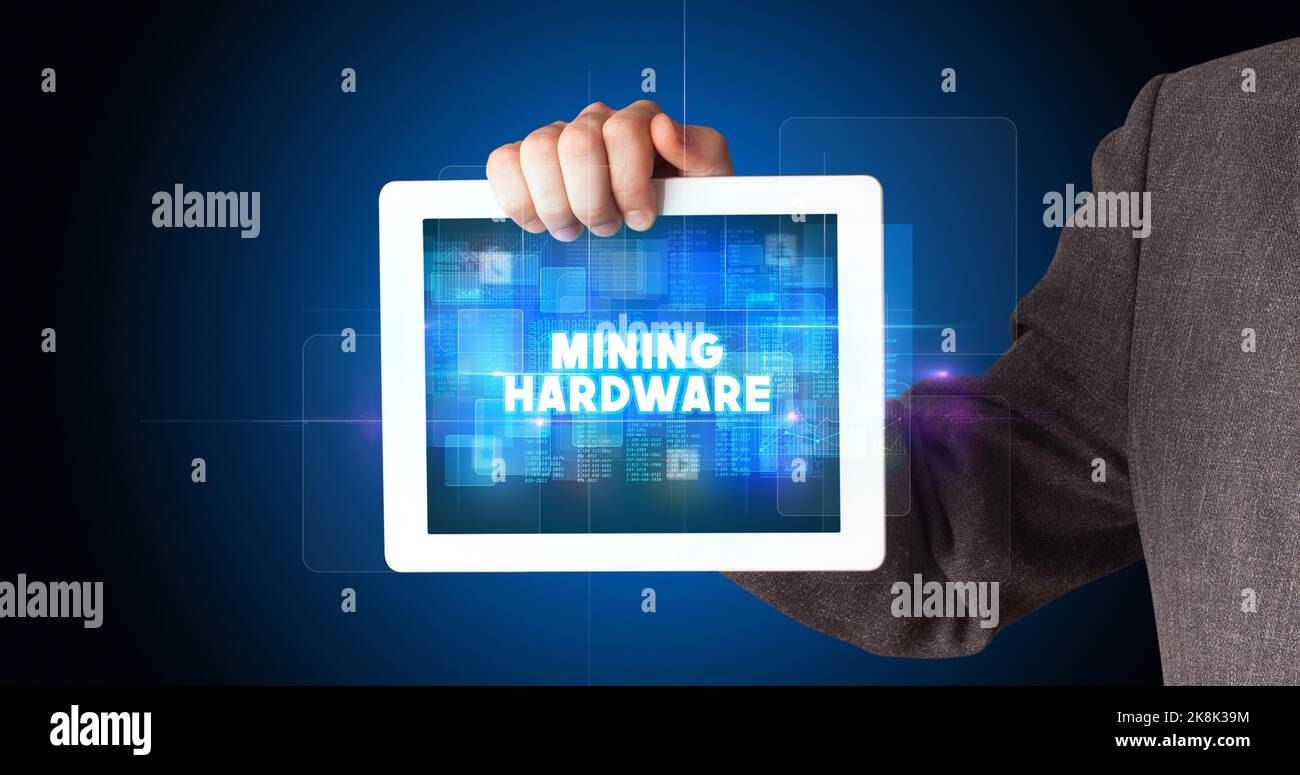 Person holding tablet, technology concept Stock Photo - Alamy