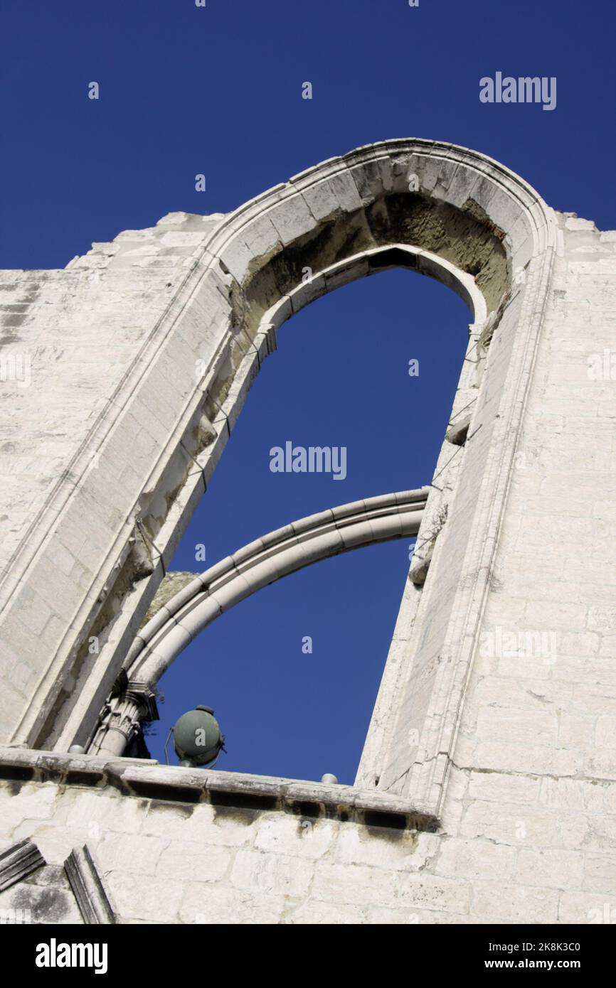 Window of the gothic style Convent of Our Lady of Mount Carmel, Lisbon ...