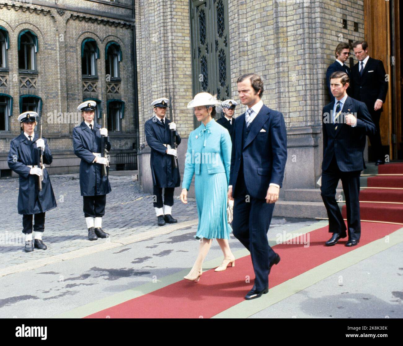 Oslo 19780702. King Olav 75 years. Here King Carl Gustaf and Queen ...