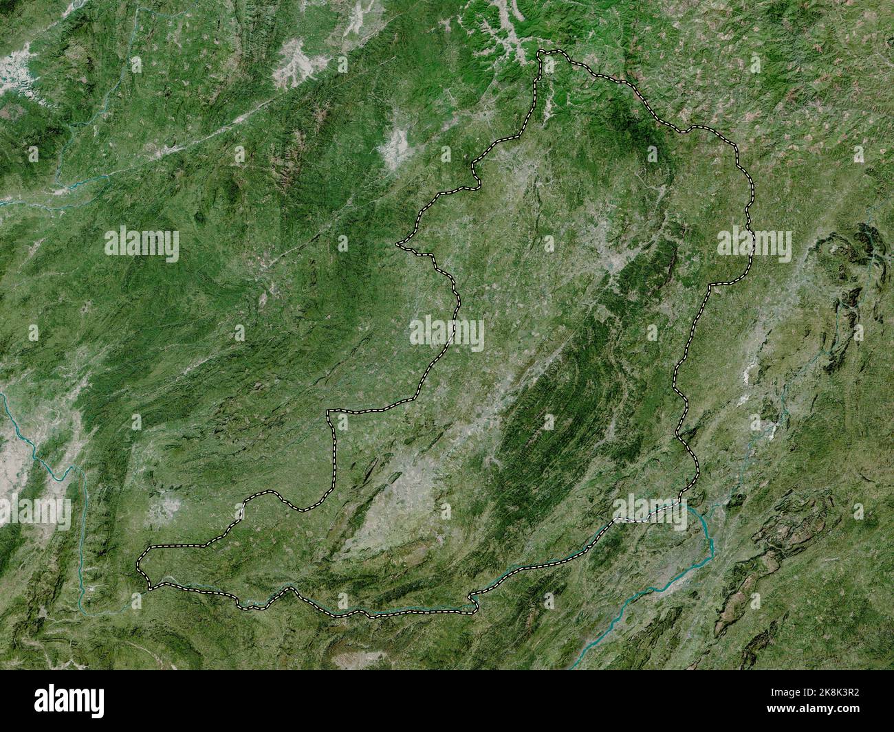 Oudomxai, province of Laos. High resolution satellite map Stock Photo - Alamy