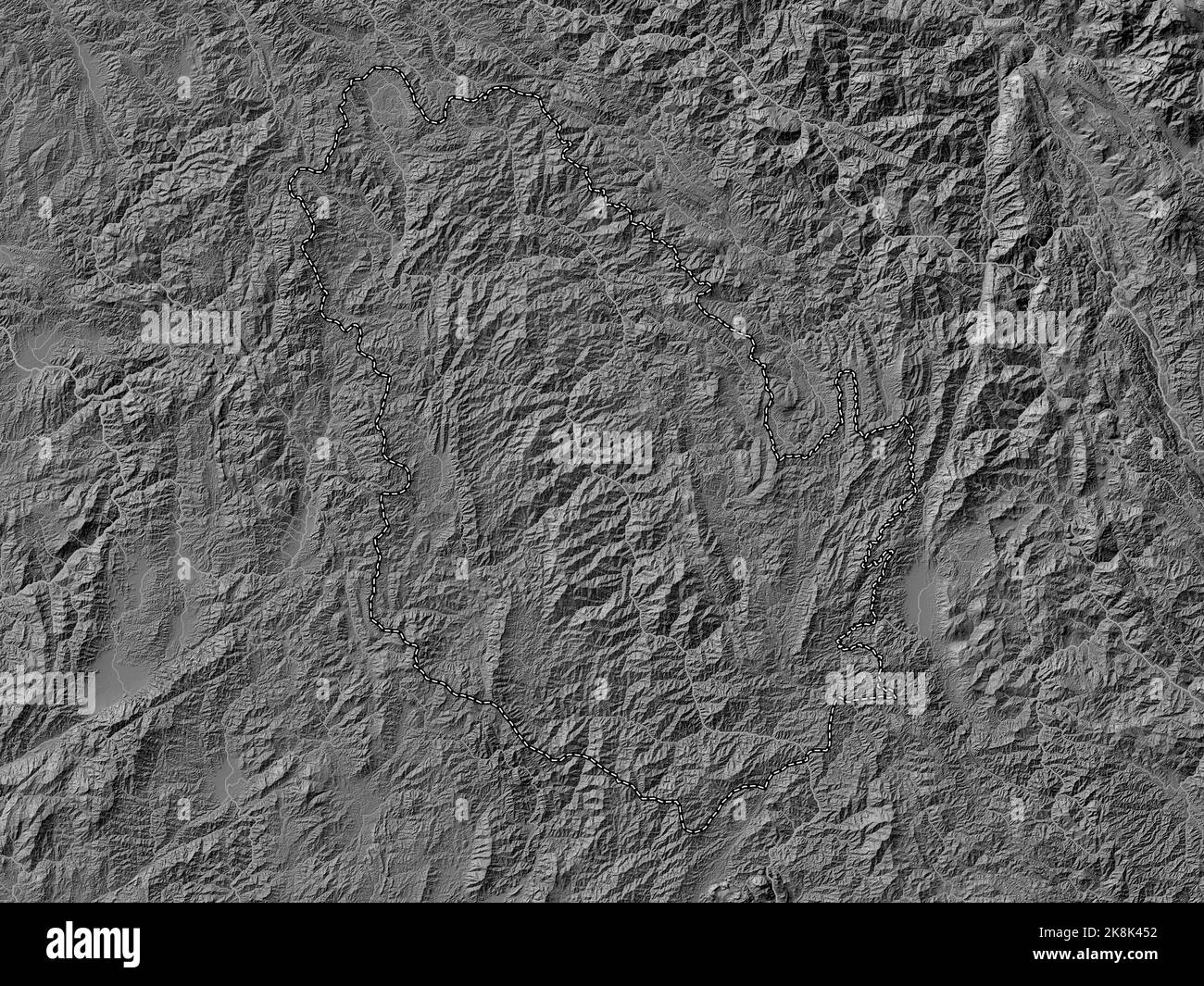 Phongsali, province of Laos. Bilevel elevation map with lakes and ...