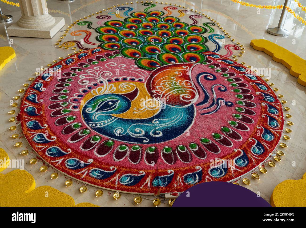 Peacock Rangoli Designs For Diwali